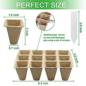 Fooyekep Seed Starter Tray,20 Pack Peat Pots for Seedlings,240 Cells Biodegradable Seed Starter Pots Germination Trays,Organic Seed Starter Kit with 20 Pcs Plant Labels