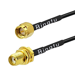Bingfu SMA Male to SMA Female Bulkhead Mount RG174 Antenna Extension Cable 3m 10 feet Compatible with 4G LTE Router Gateway Mobile Cellular RTL SDR Dongle Receiver
