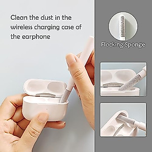 Cleaner Kit for Airpod, Airpods Pro Cleaning Pen, Multi-Function Cleaning Tool with Brush Plush Cloth for Phone, Earbuds, Headphone, Earphone, iPod, iPhone