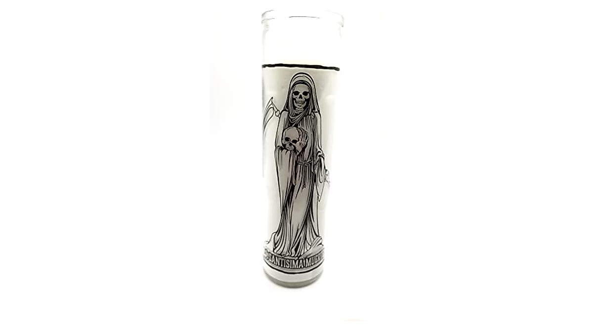 Holy Death Santa Muerte 7-Day White Candle for Rituals & Protection