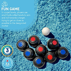 Thorness DRAKES CARPET BOWLS | Indoor bowls set | Bowls game for adults and children | CARPET BOWLS GIFT | French boules set | Each bowl is 2 inches in diameter.