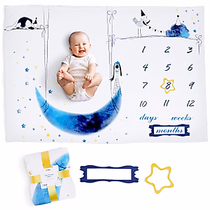 Atypical Kind Monthly Baby Milestone Blanket | Baby Monthly Milestone Blanket for Boy & Girl | Baby Boy Gifts, Nursery Blanket Baby Shower | Newborn Baby Month Blanket | Baby Growth Chart Blanket