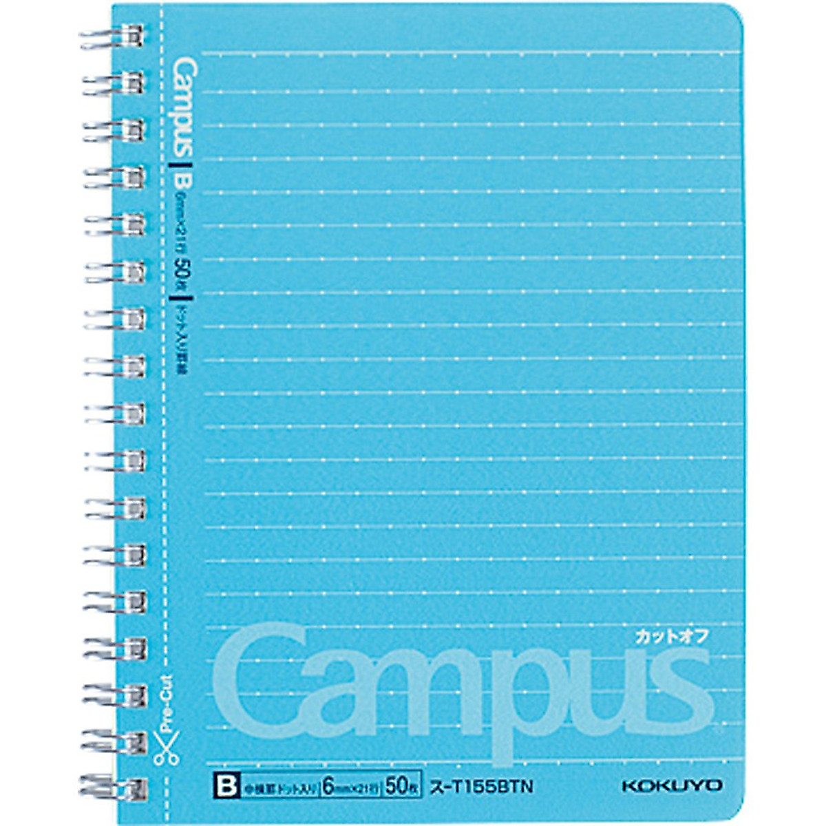 Kokuyo Campus Twin Ring Perforated Notebook - A6 - Dotted 6 mm Rule - 50 Sheets
