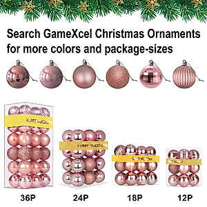 Rose Gold 3.2" Large Christmas Balls - Christmas Tree Decoration Ornaments Shatterproof Hanging Balls for Birthday Halloween Holiday Wedding Decorations Set of 24pcs