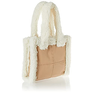 Madden Girl Faux Fur Tote-Tan & White, Tan