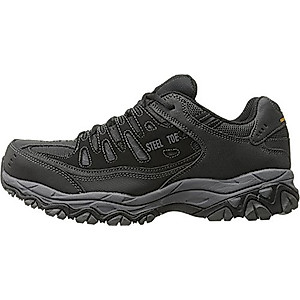 Skechers Men's Cankton Steel Toe Construction Shoe, Black/Charcoal, 14 Wide