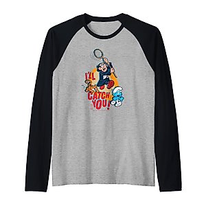 The Smurfs Gargamel Azrael I’ll Catch You! Raglan Baseball Tee