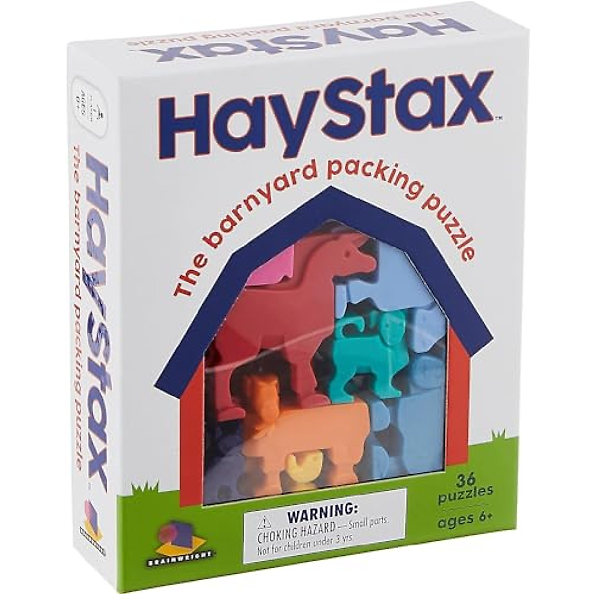 Brainwright Hay STAX - The Barnyard Packing Puzzle Multicolor, 5"