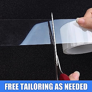 Dewkou Pack-1 Car Door Edge Guard Sill Protector, 2.75In x 32.8Ft Car Threshold Strip Door Anti-Collision Strip, Universal Car Door Sill Protection (Transparent)