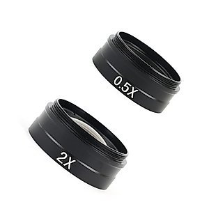 Microscope Accessories Kit for Adult 0.75X 0.5X 2.0X Barlow Auxiliary Objective Glass Lens for 300X 180X C Mount Lens Industry Video Digital Microscope Camera Accessory (Color : 0.5X 2.0X)
