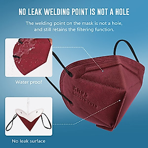 WWDOLL KN95 Face Mask 50 PCs, Multiple Colour 5 Layers KN95 Masks, Disposable Respirator Protection Mask for Men and Women(Pink, Blue, Grey, Red, Purple)