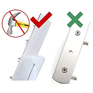 mxtechnic Wall Mounted Coat Hook Rail Self Adhesive Stainless Steel Hanging Hooks Rack Hallway Kitchen Storage Organizer