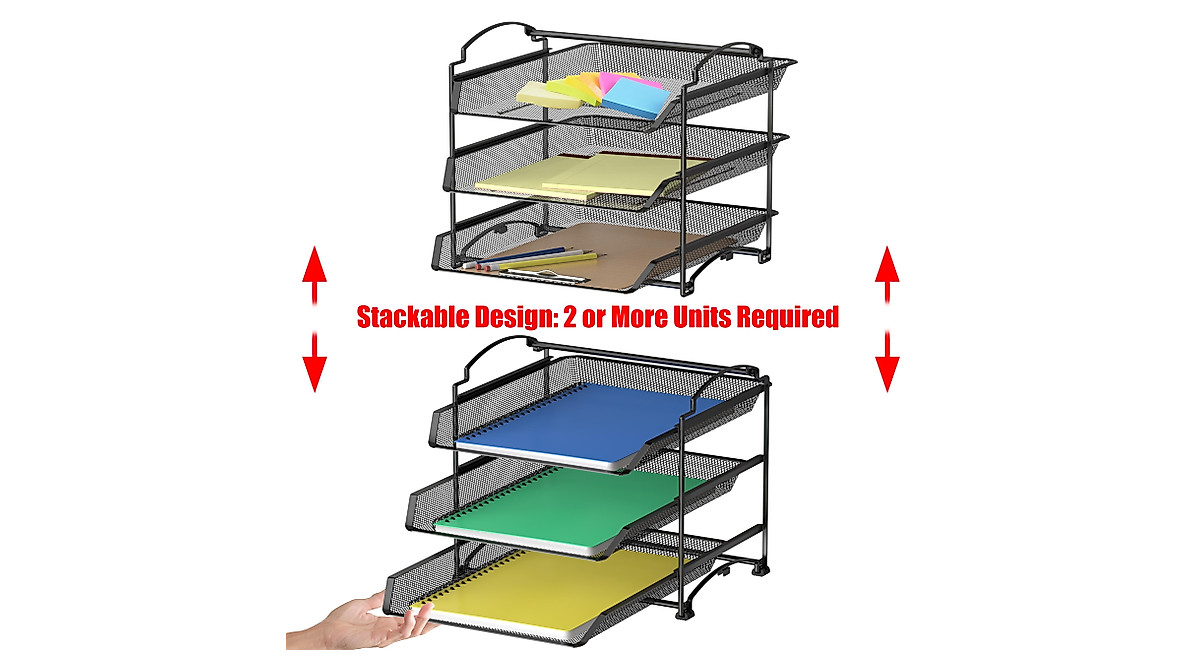 SimpleHouseware 3-Tier Stackable Desk Organizer for Papers & Files