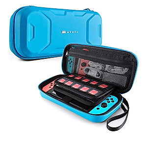 Mumba Carrying Case for Nintendo Switch OLED Model 2021/Switch 2017, Deluxe Protective Travel Carry Case Pouch for Nintendo Switch Console & Accessories [Dual Protection] [Large Capacity] (Blue)