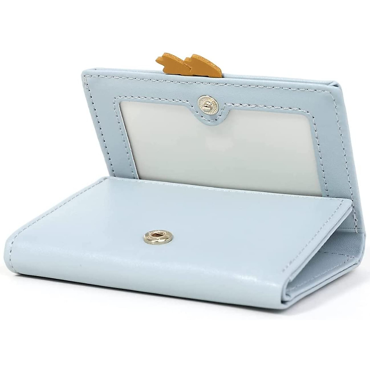 YaJaMa Women Wallet Cute Duck Rabbit Small Trifold Credit Card Case Organizer ID Window for Teen Girls (Blue Duck)