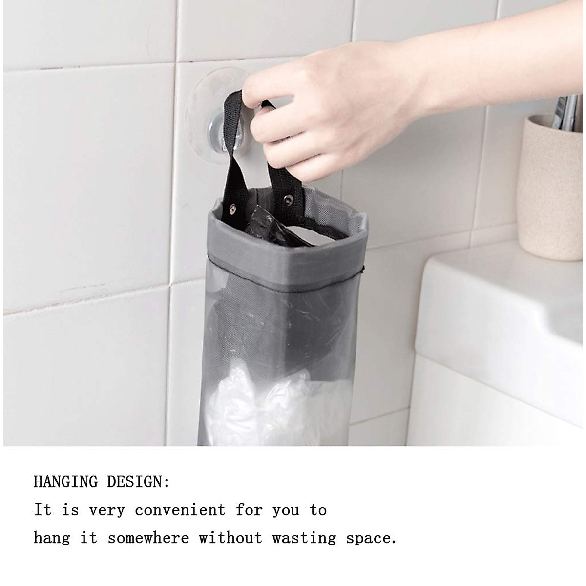 2 PCS Plastic Bag Holder, Hanging Storage Trash Bags Folding Garbage Bag Organizer Plastic Bag Storage and Grocery Bag Holder