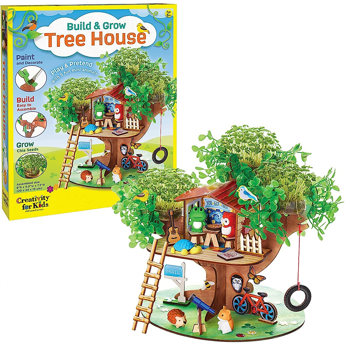 Creativity for Kids Build and Grow Tree House Craft Kit - Treehouse Playset Toy for Boys and Girls, Classic Toys for Kids