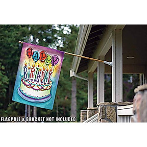 Toland Home Garden 102601 Birthday Wishes Birthday Flag 28x40 Inch Double Sided Birthday Garden Flag for Outdoor House party Flag Yard Decoration