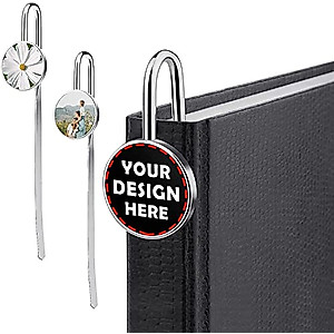 Custom Metal Bookmarks Personalized Book Marker Add Your Photo Logo Name Text Stainless Bookmark Gift for Students Book Reading Lover Commemorate (1.2")