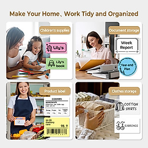 Phomemo M110 Label Makers - Portable Bluetooth Thermal Label Maker Machine,Label Printer for Barcode, Clothing, Jewelry, Retail, Mailing, for Android & iOS, with 1Pack 40×30mm Label, White