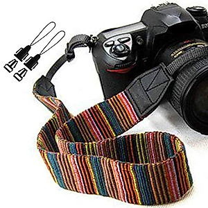 WANBY Camera Strap Canvas Multicolor Neck Shoulder Camera Strap with Quick Release Buckles for DSLR SLR