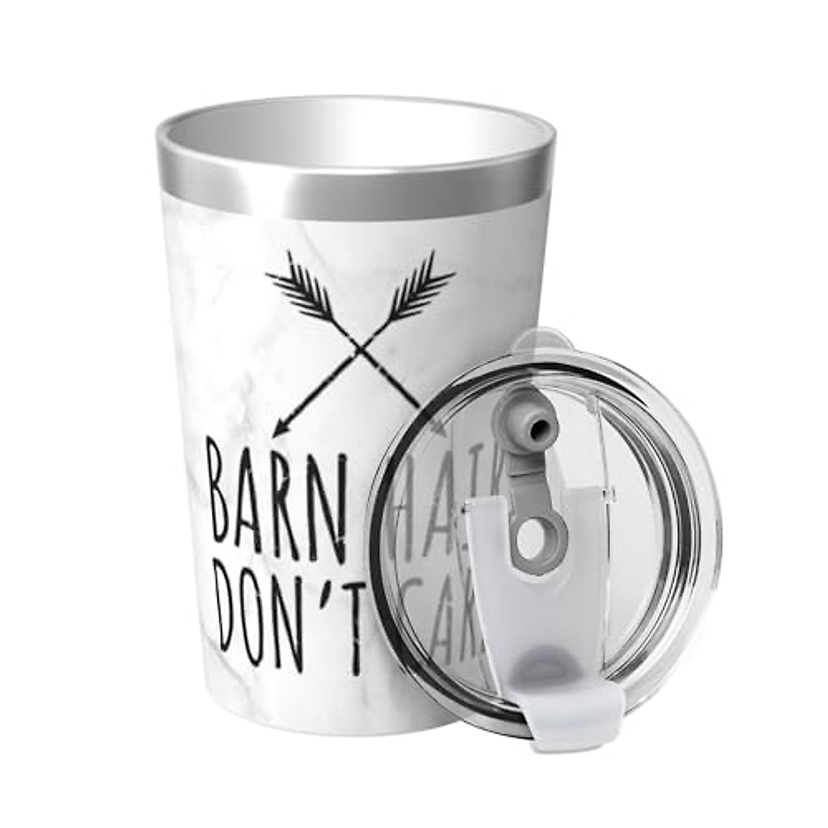 Barn Hair Don't Care Horse Lover Gift For Momen Men Girls 12oz Insulated Travel Coffee Mug Camping Stainless Steel Coffee Tumbler Reusable Coffee Cups with Lids Thermos for Hot and Cold Drink-V