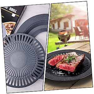 LABRIMP Round Enamel Baking Tray and Frying Pan Creative Double Roasting Bakeware for Home Cooking Compatible with Air Fryers Ideal for Baking and Grilling