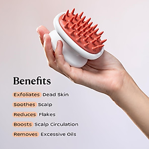 KAMEDIS Scalp Massager Shampoo Brush: Soft Silicone Scalp Exfoliator, Soothes Dry Scalp and Hair, & Scrubs Away Dandruff