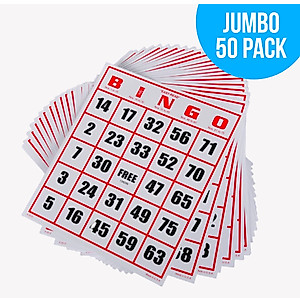 Regal Bingo Jumbo Bingo Cards Deck Reusable - Bingo Games for Family - 50 Playing Cards