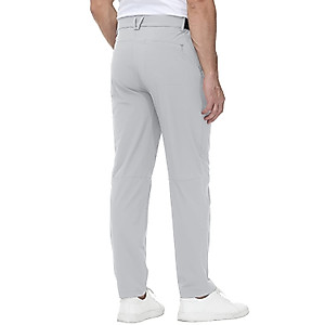 TBMPOY Mens Stretch Golf Pants Lightweight Quick Dry Casual Work Pant with 3 Pockets Light Grey 36