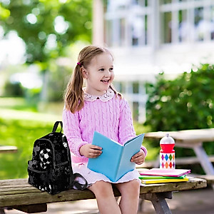 Kids School Bag Girls Boys Preschool Toddler Backpack for Boy Girl Lightweight Shoulder Book Bag for Kids Perfect Back Pack for Toddler to Kindergarten Football Soccer Black White