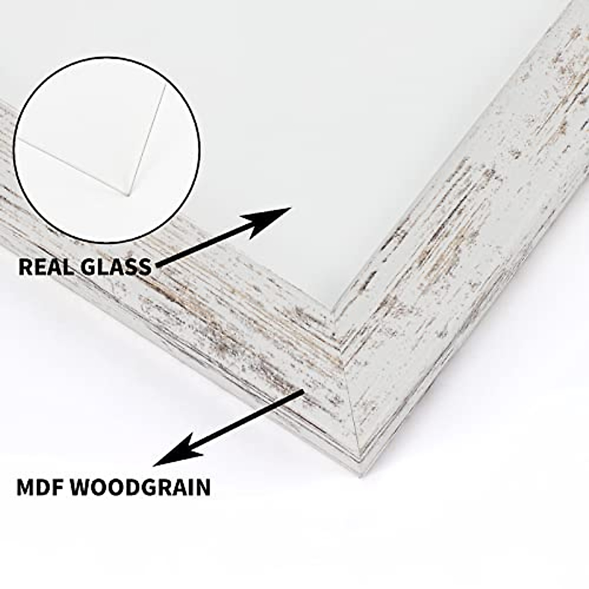 PETAFLOP 4x6 Picture Frame Set of 7, Distressd Rustic Frames Display 4 by 6 Inch Photo for Wall or Tabletop