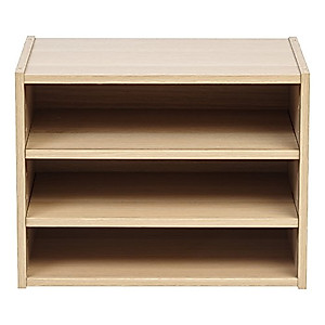 IRIS USA 3-Shelves Modular Wood Stacking Storage Box, for Office Closet and Nightstand, Easy Assembly, Customizable, Stacking Storage Boxes, Light Brown
