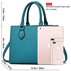 CHICAROUSAL Crossbody Purses and Handbags for Women PU Leather Tote Top Handle Satchel Shoulder Bags (Blue Green)