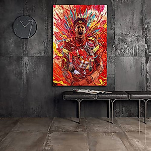 SANTA RONA Football Sports Poster Canvas Prints Wall Art Decor Living Room Artwork Posters Bedroom Modern Wall Art Pictures (W16inxL24in,Patrick Mahomes)