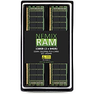 128GB 2x64GB DDR4-2933Mhz PC4-23400 288-Pin LRDIMM Memory for Apple Mac Pro 2019 7,1 by NEMIX RAM