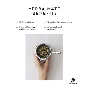 BALIBETOV [New Leather & Glass Yerba Mate Gourd Set (Mate Cup) with Yerba Mate Bombilla (Straw) (Brown)