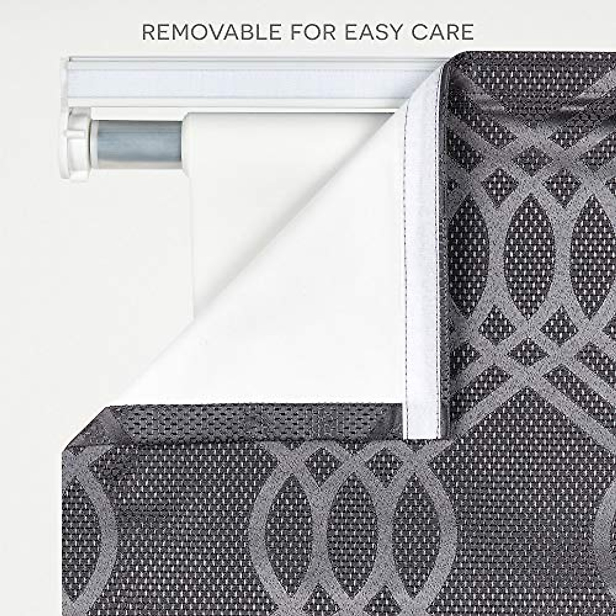 Exclusive Home Curtains Prague Trellis 100% Blackout Polyester Roman Shade, 23"x64", Grey