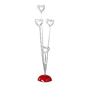 IMIKEYA Heart Photo Holder Table Number Stand Picture Holder Place Holder Memo Menu Clip Tree Name Organizer for Home Room Desktop Decor Silver Red