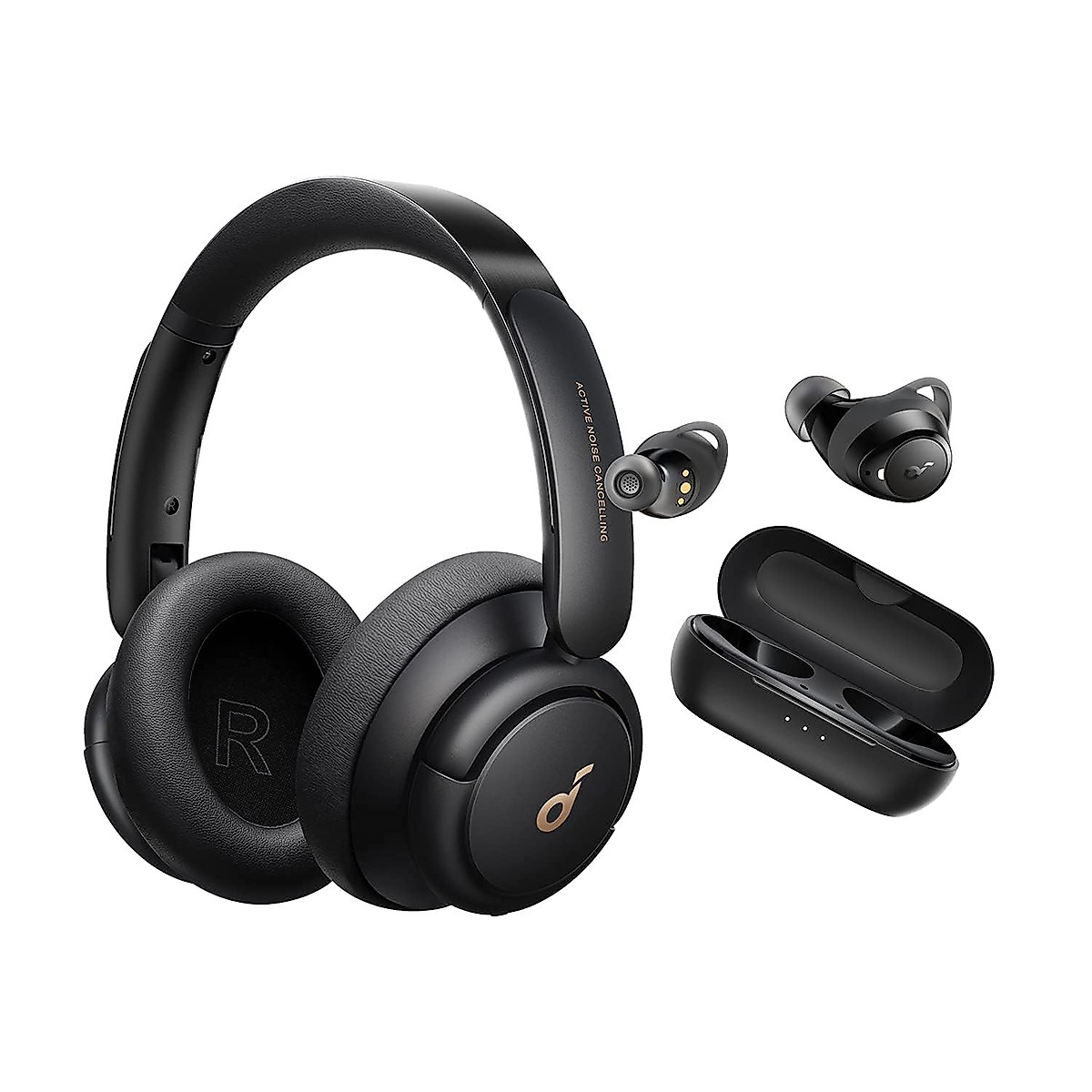 Soundcore by Anker Life A1 True Wireless Earbuds with Life Q30 Active Noise Cancelling Headphones, Powerful Customized Sound, 35H Playtime, IPX7 Waterproof, Wireless Charging