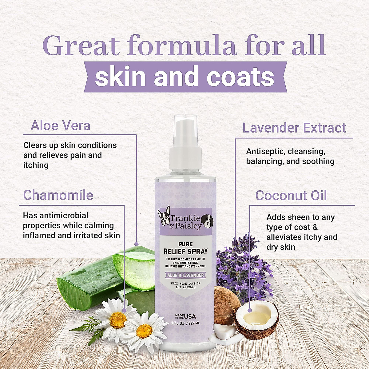 Frankie & Paisley Itch Relief Hot Spot Treatment for Dogs and Puppies | Soothing Anti-Itch Spray for Sensitive Skin – 8 fl. Oz