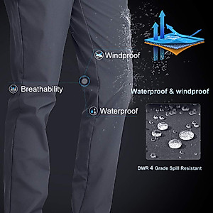 CAMELSPORTS Women Winter Outdoor Pants Waterproof Fleece Lined Warm Ski Snowboard Pants for Hiking Work Cycling Camping Gray