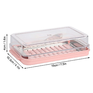Butter Cutter Container,Cutter Style Butter Case,Stainless Steel Butter Storage Box,Cheese Storage Box with Transparent Cover, Butter Cutter Container, Kitchen Supplies for Home Kitchen(Pink)