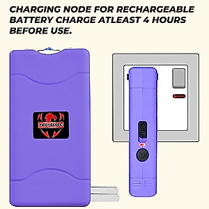 Wholesale Lot (12 Pc) Super Heavy Duty Stun Gun for Self Defense with Bright Led Flashlight, Rechargeable Battery, Nylon Holsters with Belt Loop for Easy Cary (Multi)