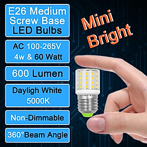 Megereet KEI D34L Refrigerator Bulbs AC 100-265V 3.5W Refrigerator Refrigerator Bulb Replacement 40W Halogen Equivalent Freezer 5304511738 Light Bulb Appliance Daylight White 5000K Pack of 2