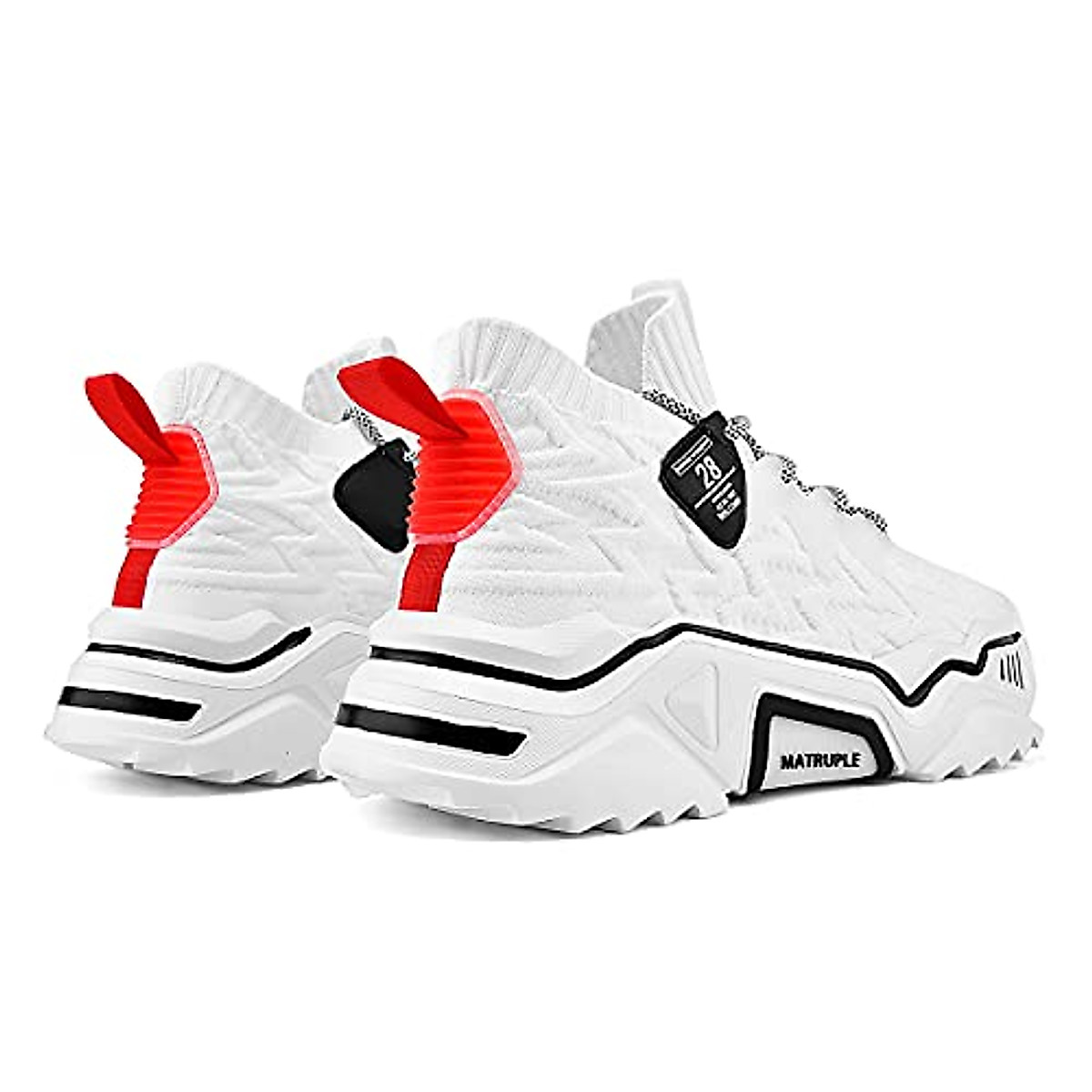 MATRUPLE Mens Fashion Sneakers High Top Casual Shoes Athletic Walking Mesh Comfortable Sports Shoe White