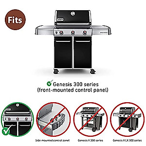 QuliMetal 17.5 Inch Flavorizer Bars and Heat Deflectors for Weber Genesis 300 Series Grill with Front Control Knob, Genesis E310 E320 E330 S310 S320 S330, Porcelain Steel Parts for Weber 7620 7621