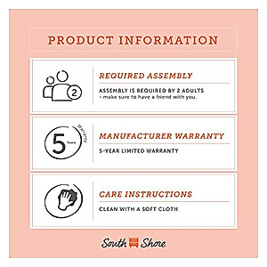 South Shore Gramercy Full/Queen Platform Bed (54/60'') with drawers, Pure White