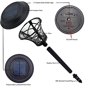 YLHDRILY 6 Pack Solar Path Lights High Lumen Super Bright SMD LED Solar Outdoor Stainless Steel & Glass Waterproof Landscape Lights for Pathway,Garden,Yard, Patio, Walkway,Driveway,