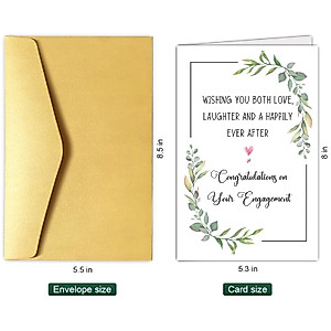 Chenive Engagement Card for Couples, Engaged Card for Her Him, Congratulations on Your Engagement Card, Wishing You Both Love Laughter And A Happily Ever After